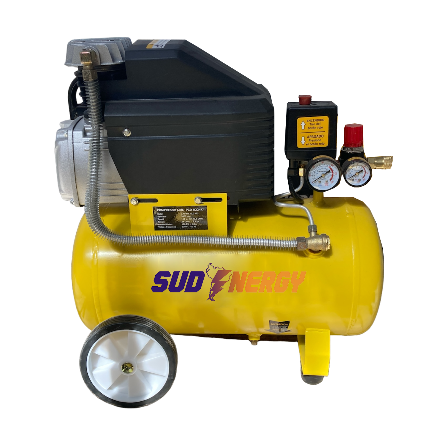 Compresor de aire 2HP 24 litros PCO-0224X Sud Energy - Sud Oil ...